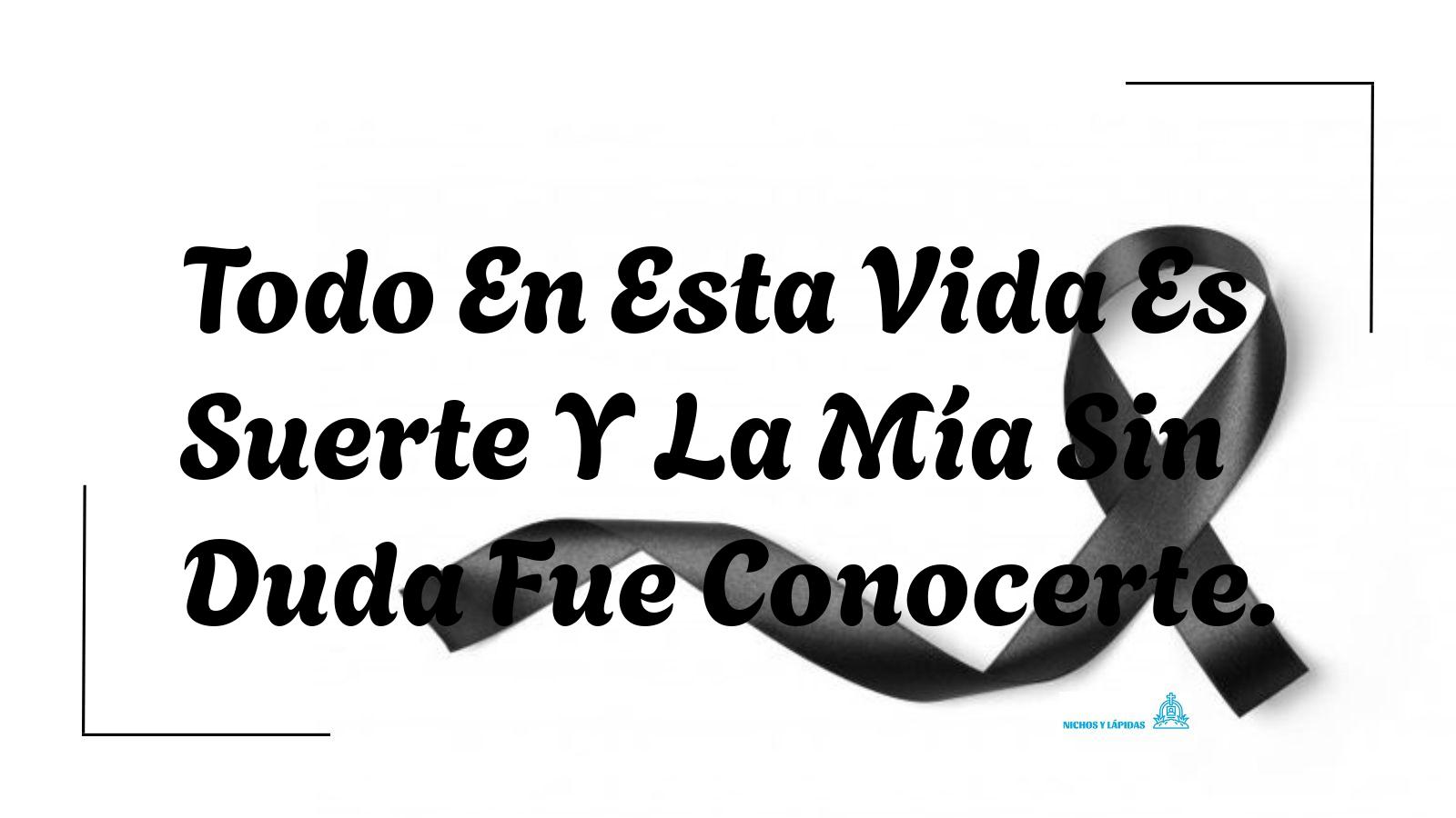 Todo En Esta Vida Es Suerte Y La Mía Sin Duda Fue Conocerte. - 2024