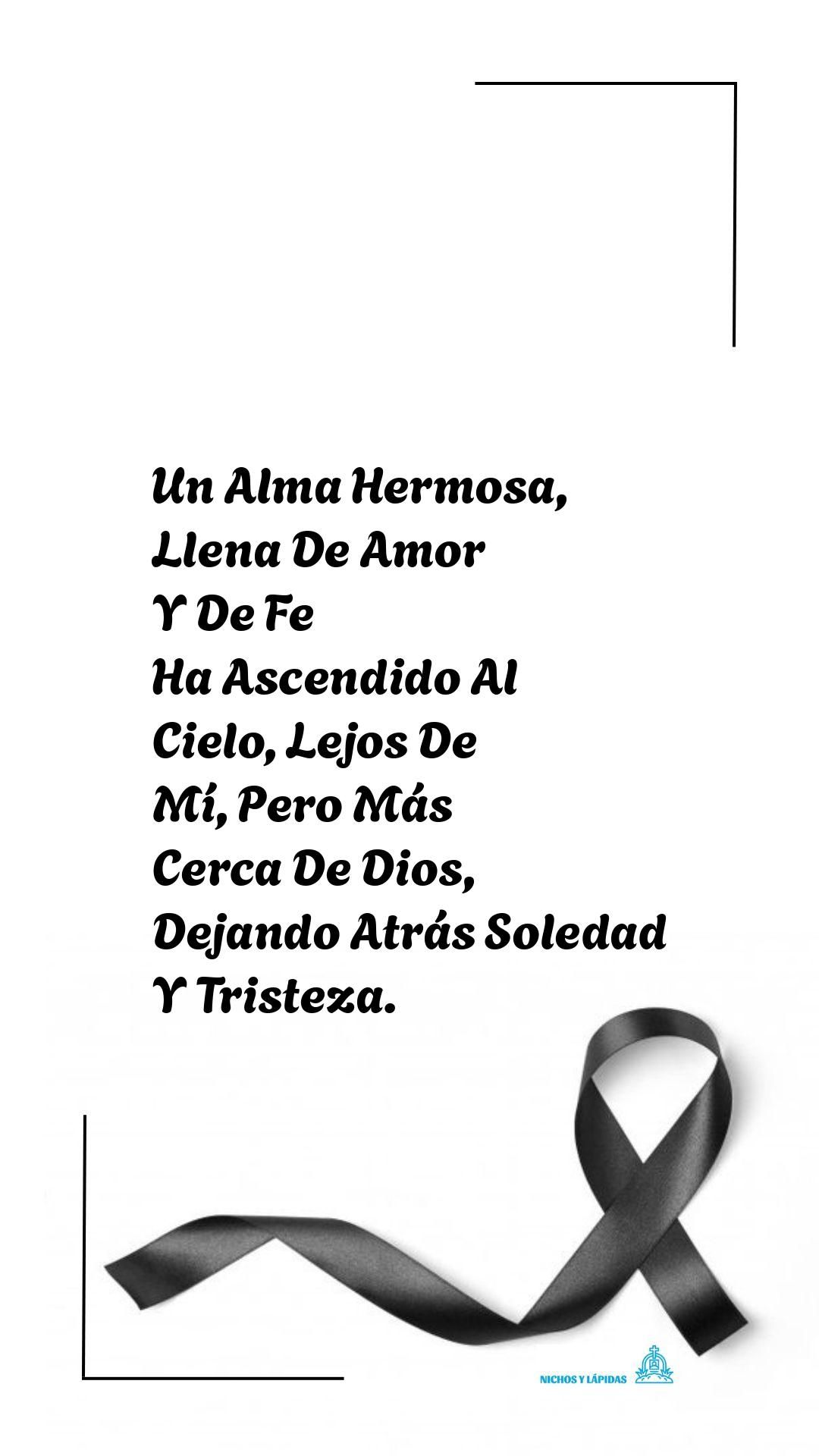 Un Alma Hermosa, Llena De Amor Y De Fe Ha Ascendido Al Cielo, Lejos De ...